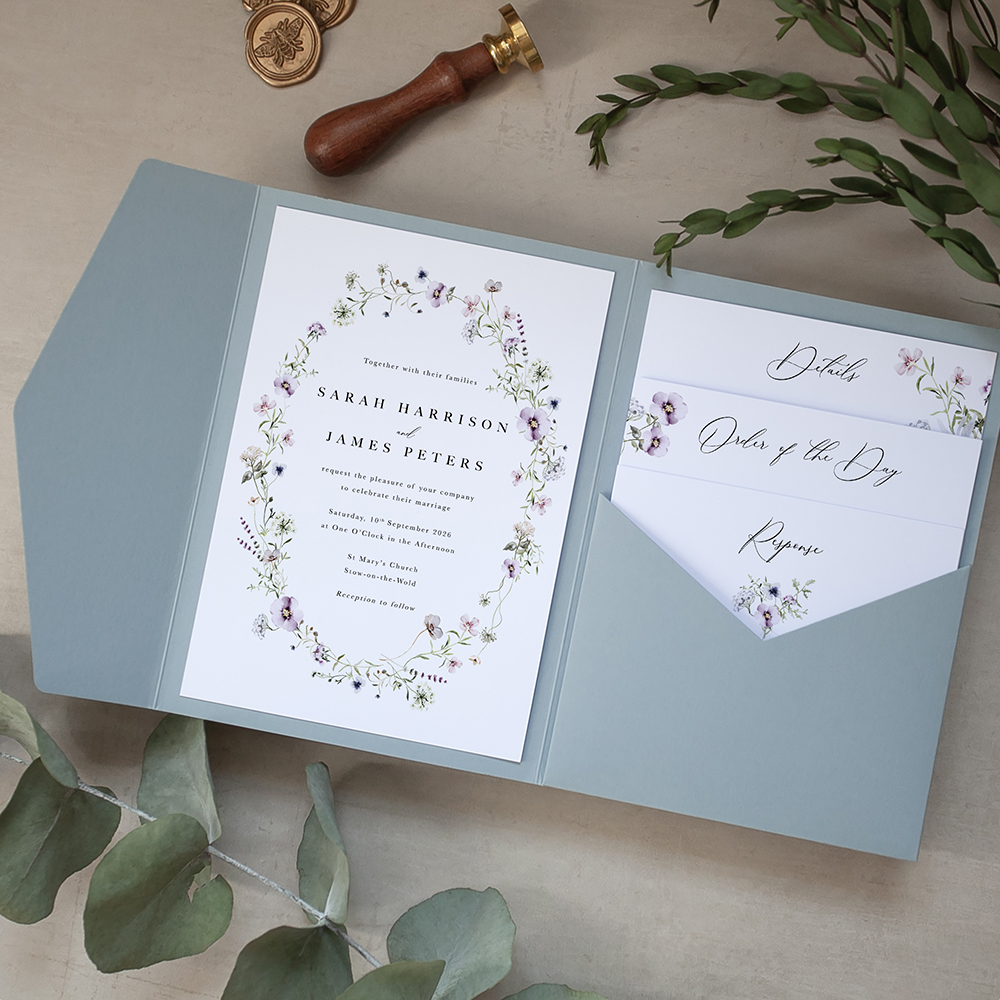 Pocketfold Wedding Invitations 'Spring Blush SC13'